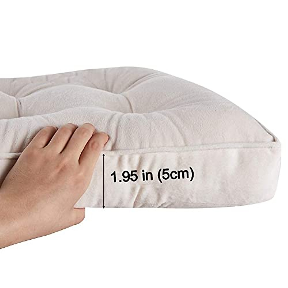 Big Hippo Rocking Chair Cushions Set, Rocking Chair Pads with Ties Soft Thicken Seat Pads Cushion Pillow for Indoor, Office, Home, Rocking Chairs (Beige)