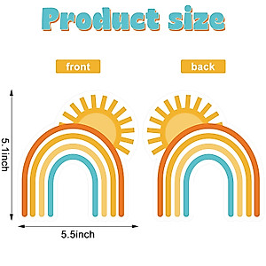 Kigley 36 Pcs Here Comes the Son Party Centerpiece Sticks Sun Table Toppers, Rainbow Party Decorations Boho Baby Shower Centerpieces for Boys Baby Shower Supplies Birthday Decor, 6 Styles