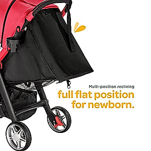 Larktale chit Chat Plus | Lightweight Full-Featured Stroller for Newborns and Toddlers | Compact Folding Stroller for Travel Featuring Eco-Friendly Materials and One-Handed Steering, Barossa Red