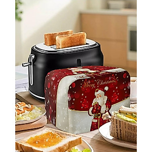 Christmas Toaster Dust Cover 2 Slice, Merry Christmas Dreamlike The Santa Claus Red Bread Maker Cover Toasters Covers for Fingerprint Protector Washable Kitchen Small Appliance Cover 12x7.5x8in