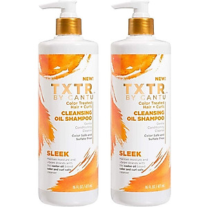 Cantu Txtr Sleek Shampoo Cleansing 16 Ounce Pump (473ml) (2 Pack)