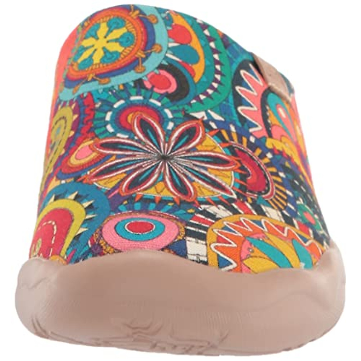 UIN Women's Travel Slipper Lightweight Home Slip Ons Walking Casual Art Painted Travel Holiday Shoes Blossom (9)