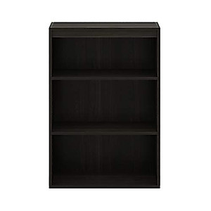 Furinno Pasir 3-Tier Open Shelf Bookcase, Dark Espresso