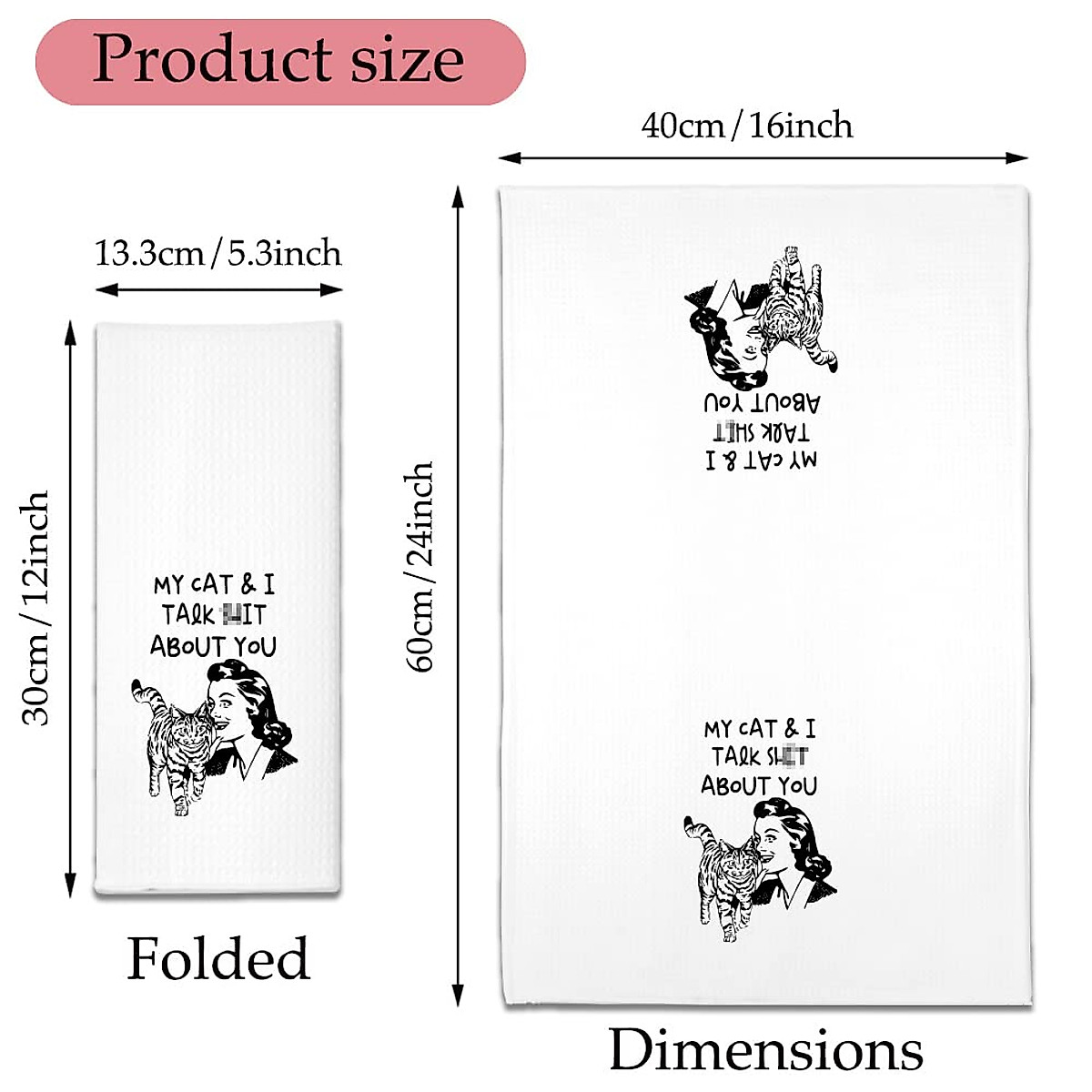 Hafhue My Cats and I Talk About You Kitchen Towel, Funny Kitchen Towel Gifts for Women Sisters Friends Mom Aunts, Housewarming Gift for Women Hostess, New Home Gift for Women, Hostess Gifts