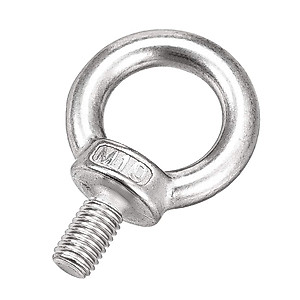 uxcell - a11102500ux0167 Lifting Eye Bolt M10 x 15mm Male Thread 304 Stainless Steel for Hanging, Pack of 2 Silver Tone