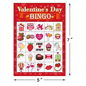 GIANTRUMP Valentines Day Bingo Game Cards - 24 Players Valentine Bingo Games School Classroom Games Valentine Party Games for Family Activity