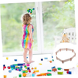 HANABASS 30pcs Plastic Fence Fence Grass Edging Fence Mini Wood Picket Landscape Wire Fencing Plastic Garden Palisade Fence Model Dolls House Small Picket Fence Board Game Small Fence 16c