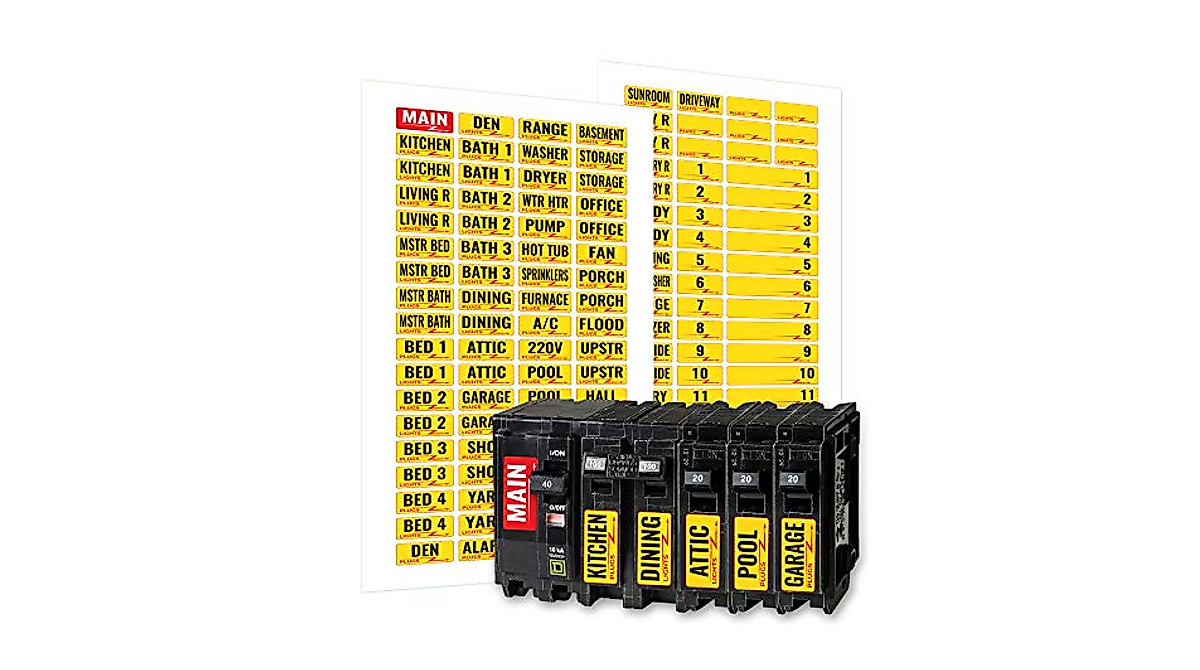 Linelax Weatherproof Circuit Breaker Labels – Durable Vinyl Stickers