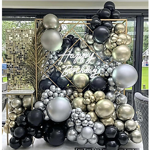 10pcs 18 inch Metallic Gold Balloons, Thick Latex Chrome Helium Balloons for Birthday Family Party Wedding Party Baby Shower Decoration Supplies