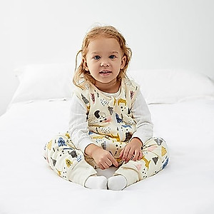 Duomiaomiao 1.5 TOG Toddler Sleep Sack 24-36 Months 100% Cotton Four Season Baby Sleep Sack with Feet, Breathable Comfy Toddler Wearable Blanket