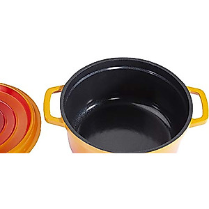 G.E.T. CA-011-O/BK Heiss Lightweight Cast Aluminum Dutch Oven, 2.5 Quart, Round, Orange