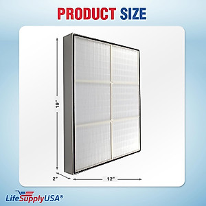 True HEPA Air Cleaner Filter Replacement 1183054K Compatible with Whirlpool Whispure AP350, AP450, AP510 Air Cleaners, 19"x16"x2" Inches by LifeSupplyUSA