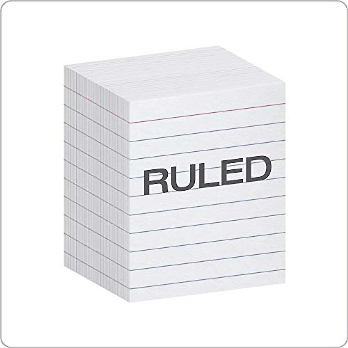 1InTheOffice Ruled Mini Index Cards 3 x 2.5, White Small Index Cards 2x3 , 400/Pack