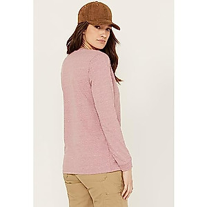 Carhartt Women's Loose Fit Heavyweight Long Logo Sleeve Graphic T-Shirt, Foxglove Snow Heather, Small