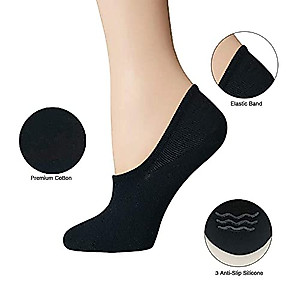 BERING No Show Socks Womens 6 Pairs Low Cut Ankle Footies for Flats Sneaker Slip On Loafer