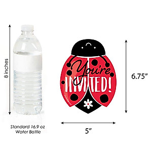 Big Dot of Happiness Happy Little Ladybug - Shaped Fill-In Invitations - Baby Shower or Birthday Party Invitation Cards with Envelopes - Set of 12