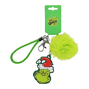 Bioworld Grinch Zinc Alloy Keychain with Green Pom Pom