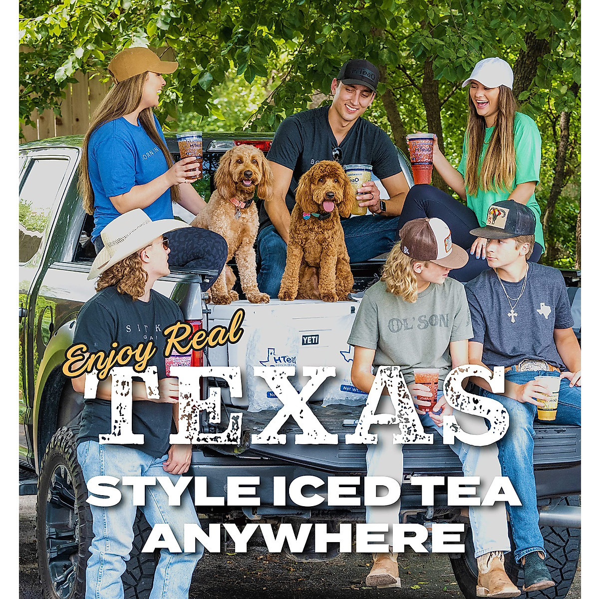 HTeaO Iced Tea Sachets - Watermelon Black Tea Mix for Cold Brew - 4 Gallons Per Package - Real Texas-Style Flavored Iced Tea in 5 Minutes (Pack of 8 Sachet Bags)