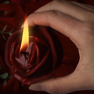 Wehnniee Low Temperature Candles, Soy Wax Low Heat Romantic Rose Candle for Couples, Valentines Day Wedding Anniversary Dating Gifts for Wife Husband Girlfriend Women Men, Low Temp Candle Play