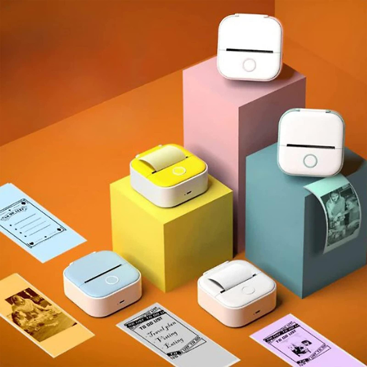 Printago - Mini Pocket Printer, Print Pod, Wireless Inkless Mini Printer, 2023 New Portable Instantly Sticker Printer, Mini Photo Printer With Paper, Inkless Printer, DIY Scrapbook (1*Sticker paper)