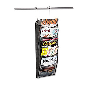 Safco 5578Bl Onyx Mesh Literature Rack Five Compartments 10-1/4W X 3-1/2D X 28-1/3H Black