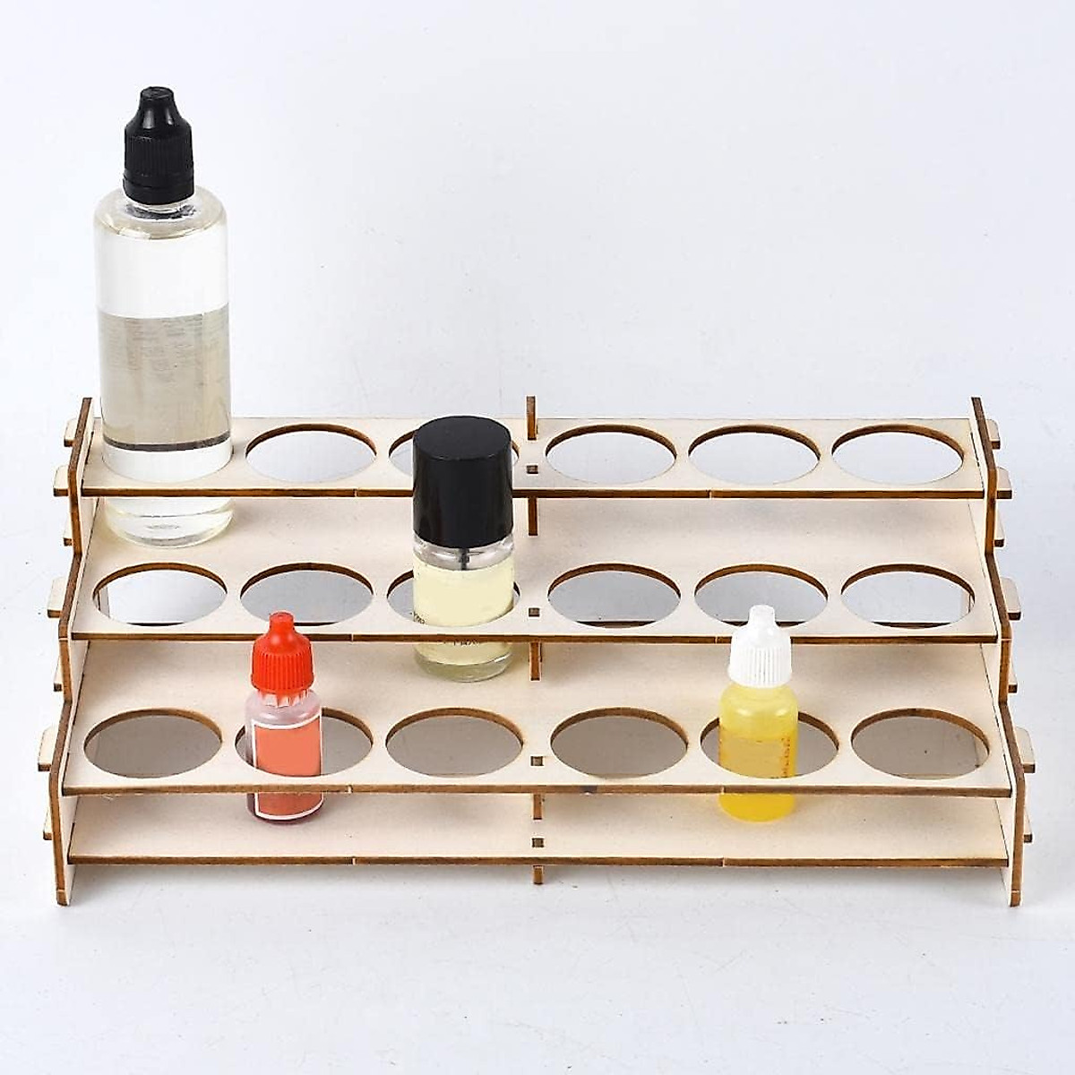 Wooden Paint Rack Painting Rack Paint Ink Bottle Storage Cabinet, Holds 18 Bottles of Paint