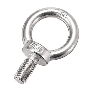uxcell Lifting Eye Bolt M10 x 18mm Male Thread 304 Stainless Steel for Hanging, Pack of 10