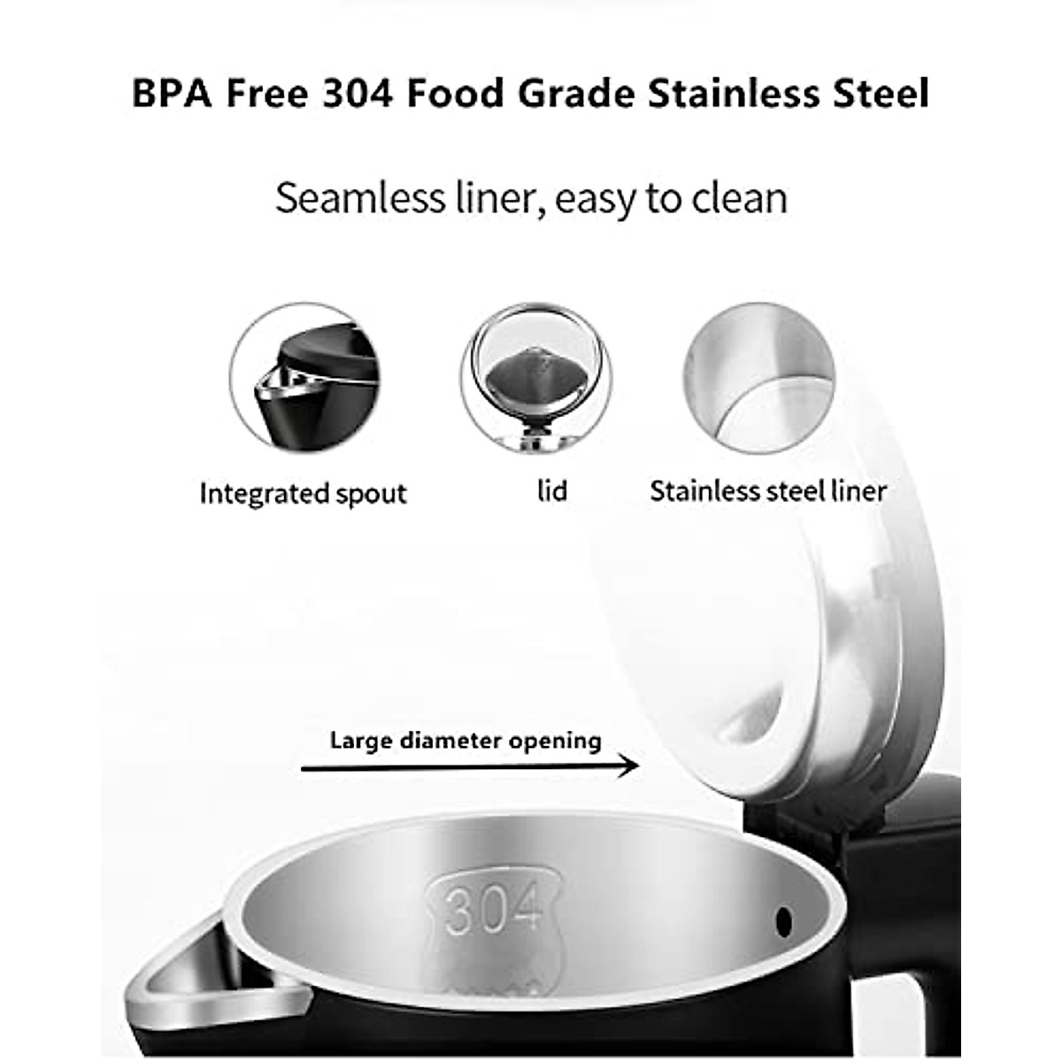 0.8L Electric Kettle Stainless Steel, 800 Watts Small Electric Kettle Fast Boil Auto Shut-off, Portable Water Boiler for Small Kitchen, Business Trip and More