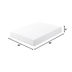 Best Price Mattress 9 Inch Signature Gel Memory Foam Mattress, Cooling Gel Infusion, Queen White