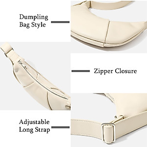 NVKIC Women's Crossbody Handbags Small Cute Retro PU Leather Wide Strap Shoulder Bags Soft Chic Dumpling Everday Purses for Women Yellow