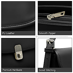PS PETITE SIMONE Small Black Shoulder Bag for Women Brianna Trendy White Mini Purse Shoulder Handbag