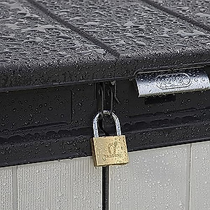 Keter Premier XL Outdoor All Weather Deck Backyard Patio Garden Shed Container with Lid, Light Grey