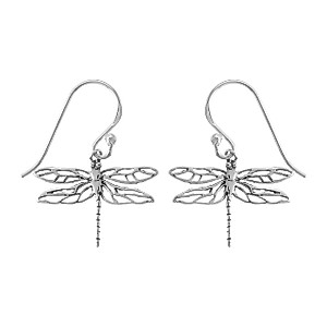 Boma Jewelry Sterling Silver Dragonfly Dangle Earrings