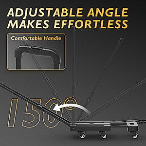 TOOLIOM Folding Hand Truck, 500 lbs Heavy Duty Foldable Luggage Cart with 6 Wheels & 2 Elastic Ropes, Portable Collapsible Dolly Cart with Extendable Base