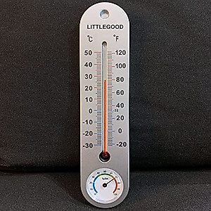 LittleGood Thermometer Indoor with Humidity – 9.8 inch Wall Vertical Thermometer/Hygrometer, Temperature Monitor for Home, Household Thermometer for Room Temp