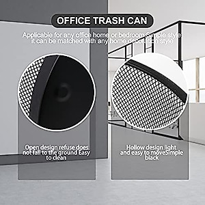 Trashcan Mesh Wire Garbage Basket Black Wastebasket Recycling Bin Paper Clutter Waste Can Home Office Trash Can Size S Office Wastebasket