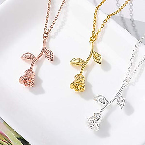 Oyalma Rose Flower Pendant Necklaces For Women Vintage Chain Necklace Glamour 2021 Fashion Valentine Jewerly-78069