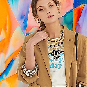 NABROJ Gold Necklace Halloween Jewelry for Women, Statement Black and Gold Choker African Egyptian Bib Collar Necklace Chunky Necklaces Costume Jewelry for Women -HL23 Black and Gold