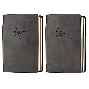 Calculs Wedding Vow Books Leather Set of 2 Bridal Shower Gifts Keepsake His Vows and Her Vows
