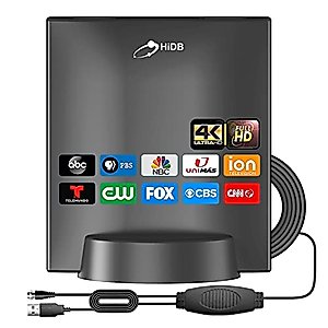 TV Antenna, Digital TV Antenna for Smart TV Indoor Amplified Long Range Reception, Premium HDTV Antenna with Signal Booster - Support 4K HD Local Channels for TV All Television