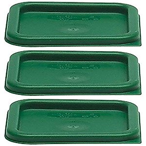 Cambro (SFC2452) Covers, Set of 3 (for 2 & 4-Quart Containers, Kelly Green, Polyethylene, NSF)