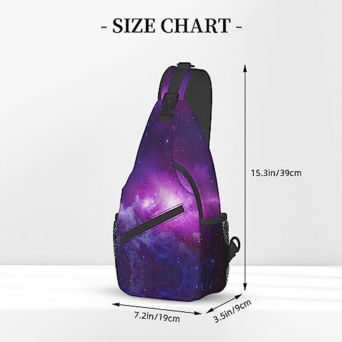 UNIOND Purple&Blue Galaxy Printed Sling Bag Adjustable Cross Chest Bag Shoulder Backpack for Outdoor Travel