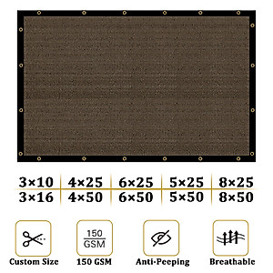 Shade&Beyond 6' X 25' Fence Privacy Screen Heavy Duty 170 GSM Fencing Mesh Shade Net Cover for Wall Garden Yard Backyard Indoor Outdoor Home Decoration, Brown