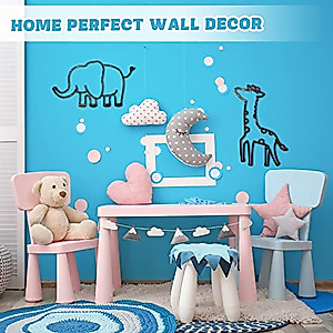 6 Pcs Jungle Animal Woodland Decor Wooden Woodland Animal Safari Nursery Wall Art Animal Theme Wall Decor for Baby Shower Gifts Bedroom Playroom Toddler Classroom Decorations (Jungle)