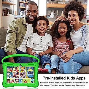 NORTH BISON Kids Tablet, 7 inch Tablet for Kids 3GB RAM 32GB ROM Android 11.0 Toddler Tablet with Bluetooth, WiFi, Parental Control Green