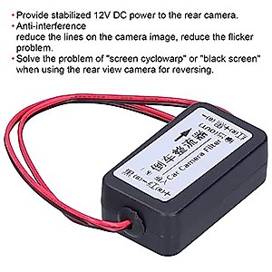 Backup Camera Rectifier, 12V DC Car Rearview Camera Power Relay Capacitor Filter Reverse Camera Rectifier Voltage Regulator
