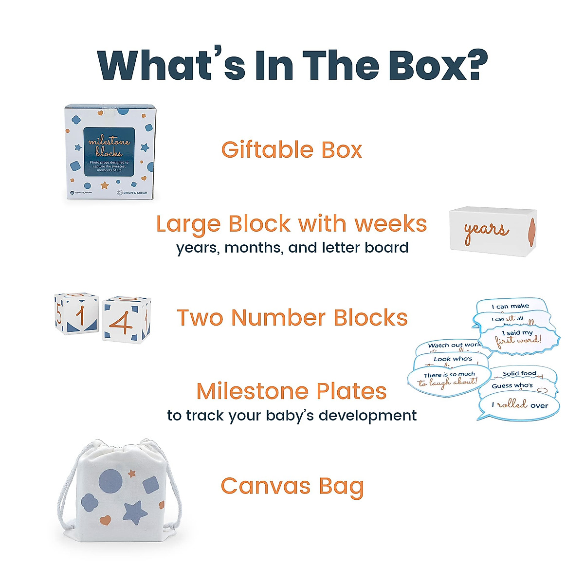 Baby Monthly Milestone Blocks Gender Neutral for Baby Boy and Girl Age Blocks for Photo Props Baby Milestone Blocks with Baby Milestone Board