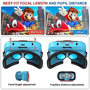 WinDrogon VR Headset, Designed for Nintendo Switch & Switch OLED Accessories for Switch VR Games, Labo VR and YouTube VR, VR Glasses with Adjustable Pupil Distance and Adjustable Switch Goggles Strap…