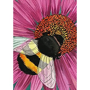 Toland Home Garden 1112554 Busy Bee Spring Flag 12x18 Inch Double Sided Spring Garden Flag for Outdoor House Flower Flag Yard Decoration
