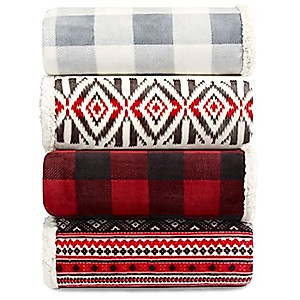 Eddie Bauer - Throw Blanket, Lightweight Reversible Bedding, Buffalo Plaid Home Decor for All Seasons (Red/Black, Throw)